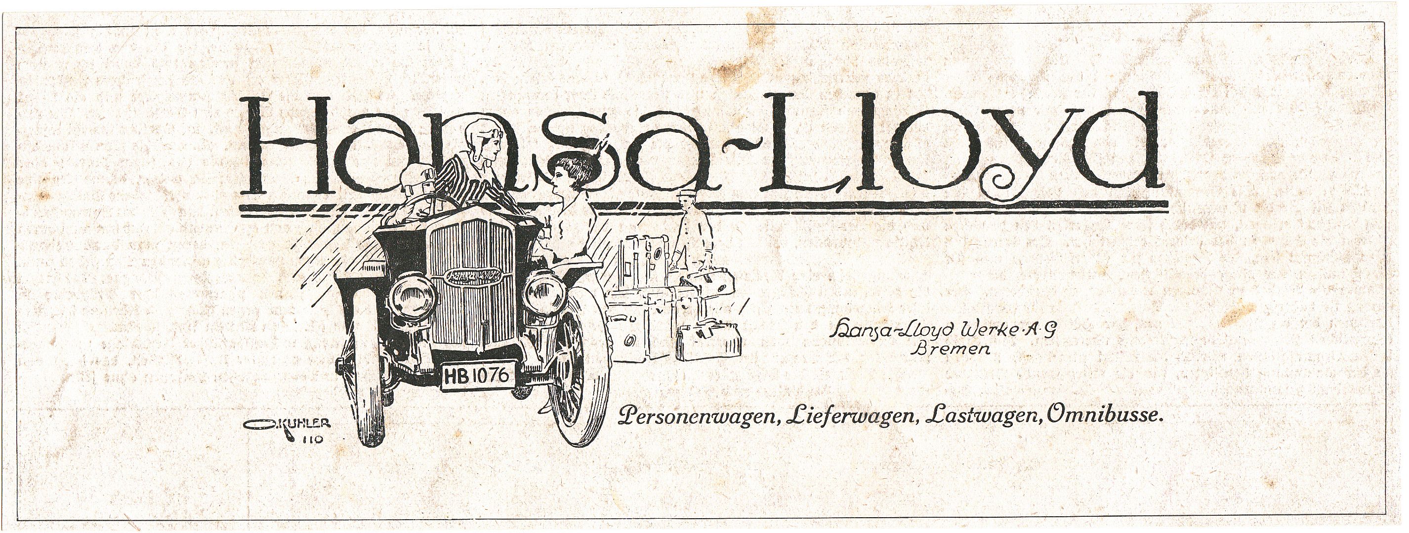 Hansa-Lloyd_Reklame_1914 | Vorkriegsautos auf alten Fotos